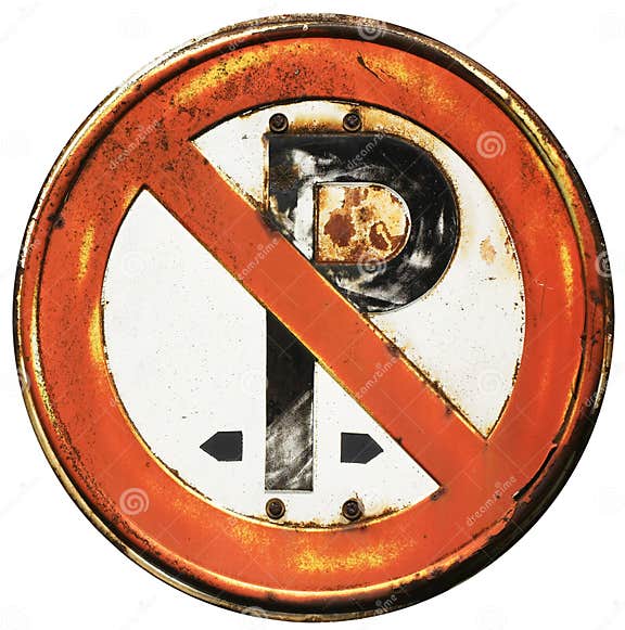 Old no parking sign stock photo. Image of damaged, color - 34729586
