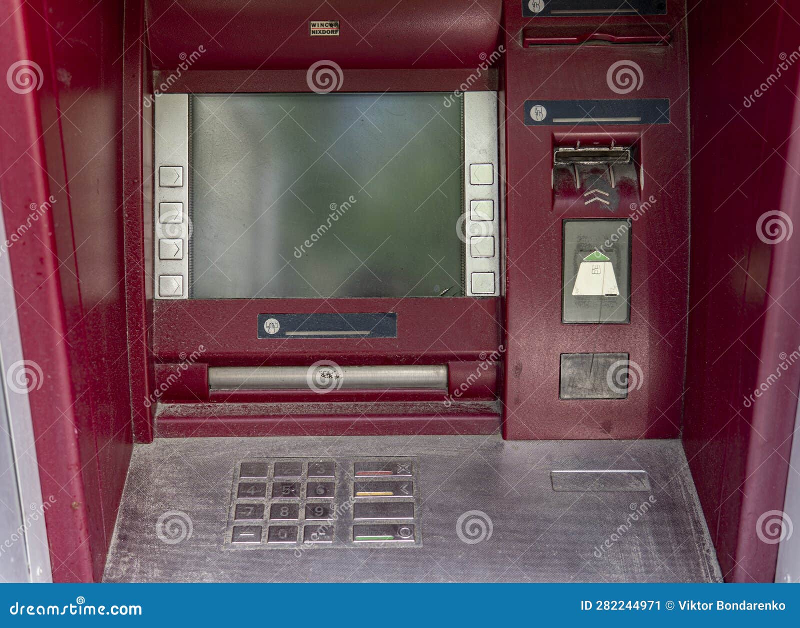 Old Non-working ATM. the Display Does Not Light Up. No Money Stock ...