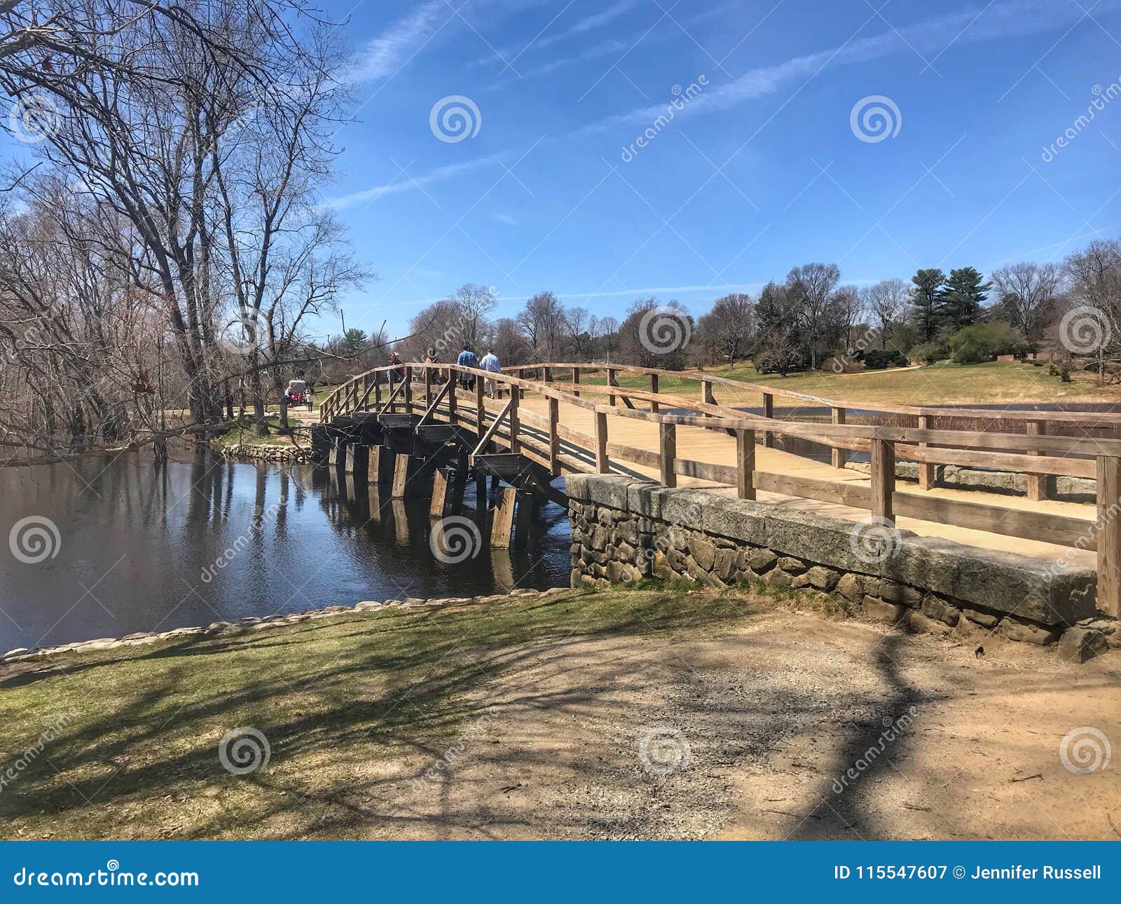 Old North Bridge Concord Ma Stock Image - Image of england, river ...