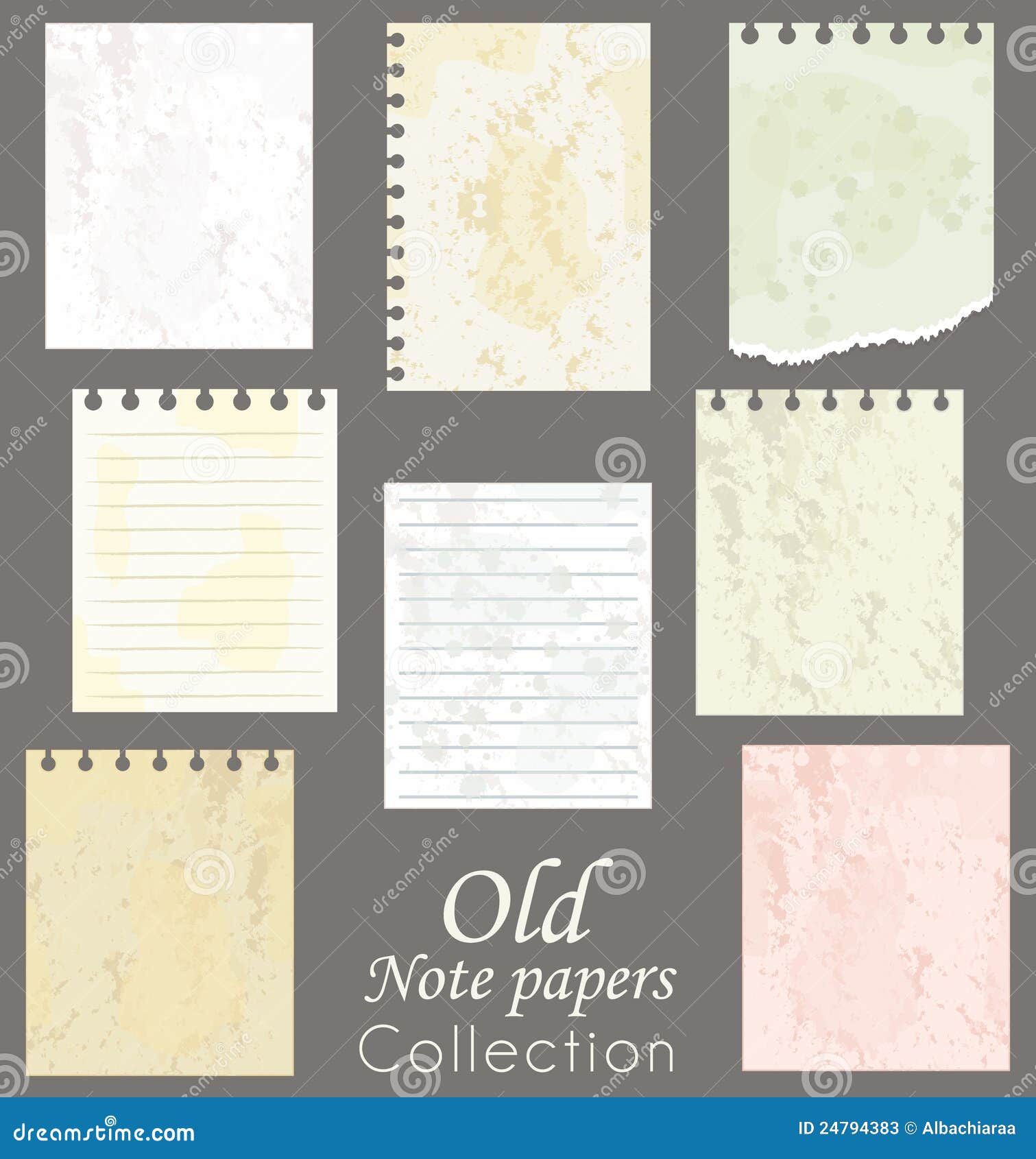 Old note papers. stock vector. Illustration of page, collection - 24794383