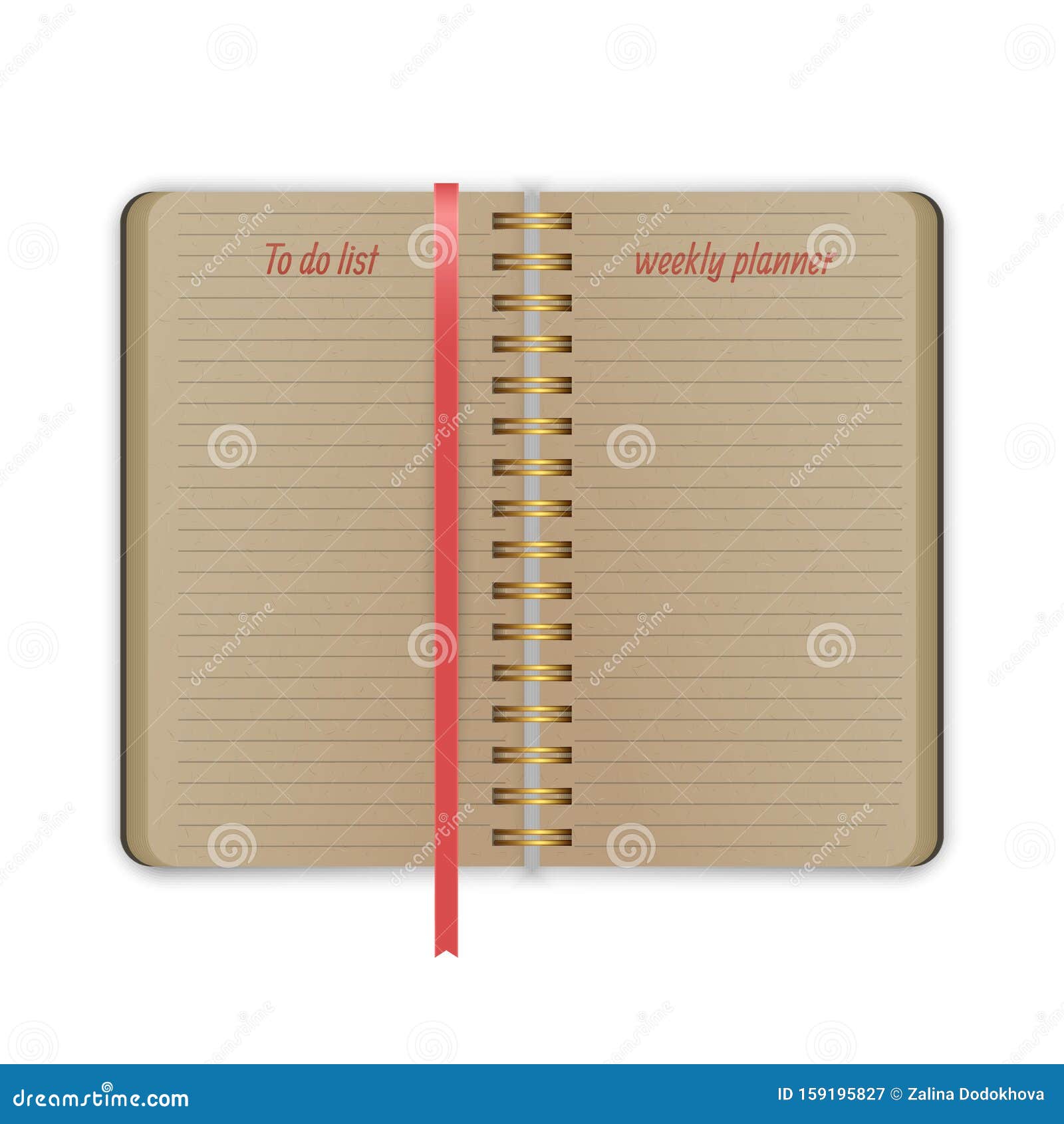 The Old Notebook with Bookmark, Weekly Planner and List for Notes ...