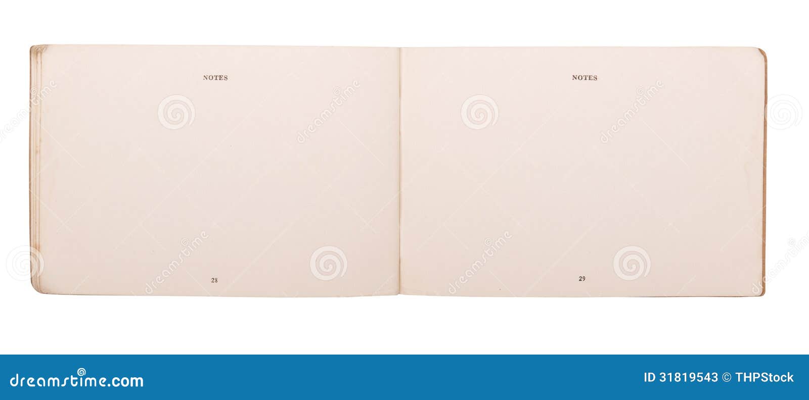 Vintage Paper Notebook Blank Pages Isolated Stock Image - Image of page ...
