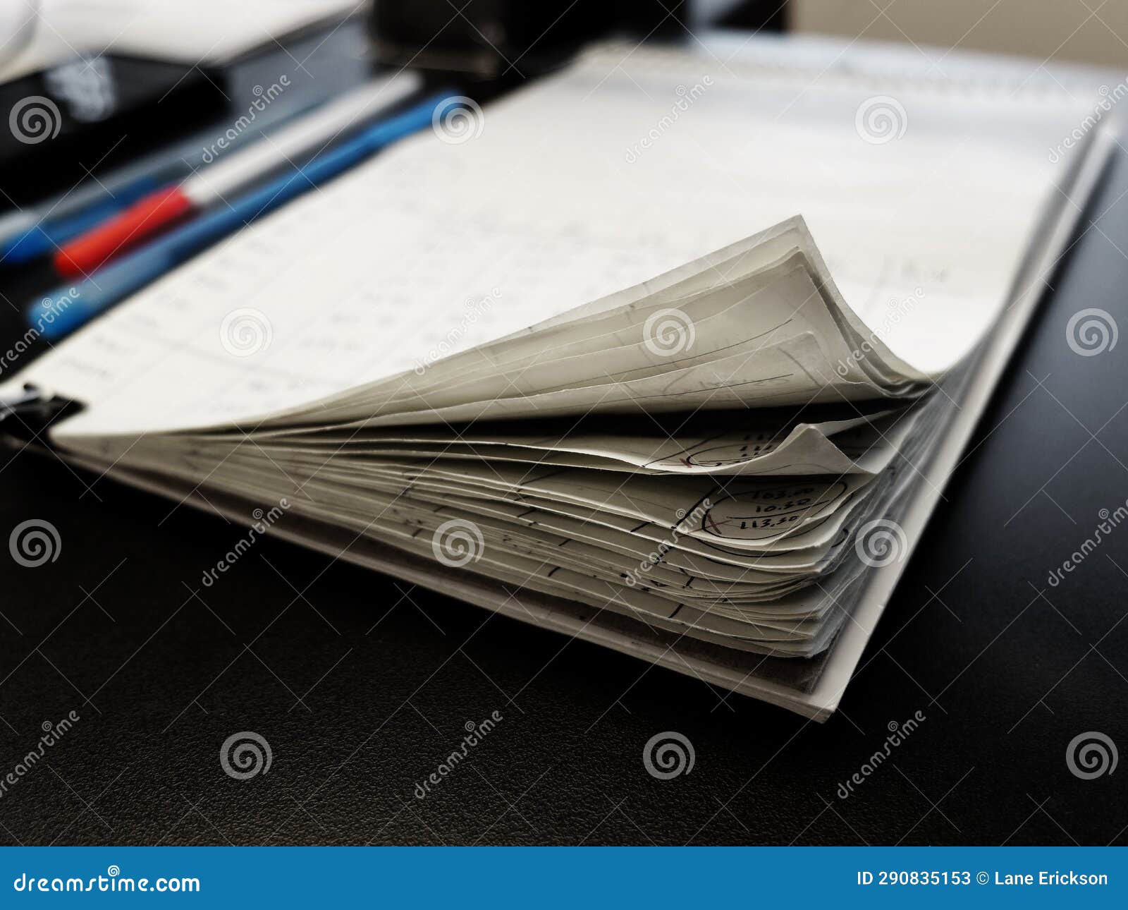 Old Notebook with Curled Pages Stock Image - Image of information ...