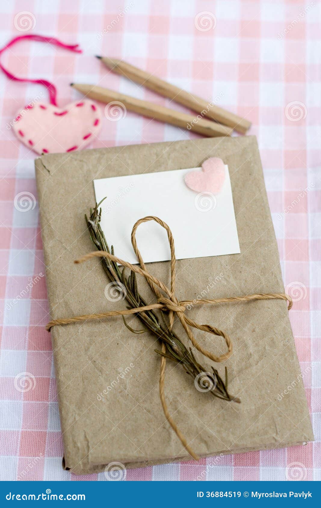Old Notebook with a Dry Branch of Rosemary for Love Notes Stock Image ...