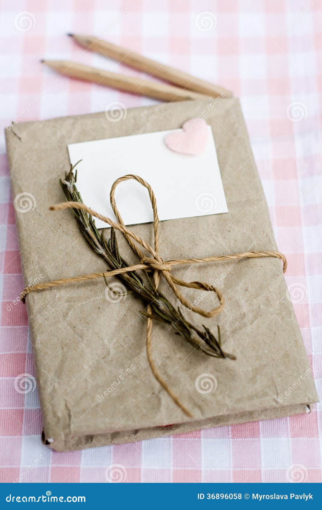 Old Notebook with a Dry Branch of Rosemary for Notes Stock Photo ...