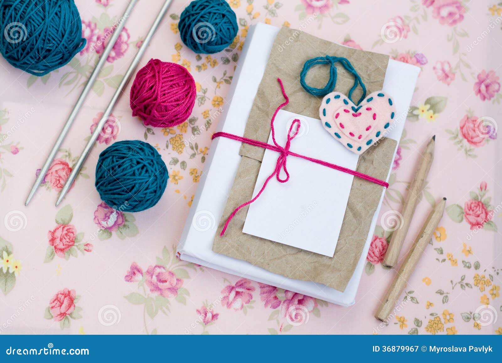 Old Notebook for Love Notes and Yarn Balls Stock Image - Image of ...