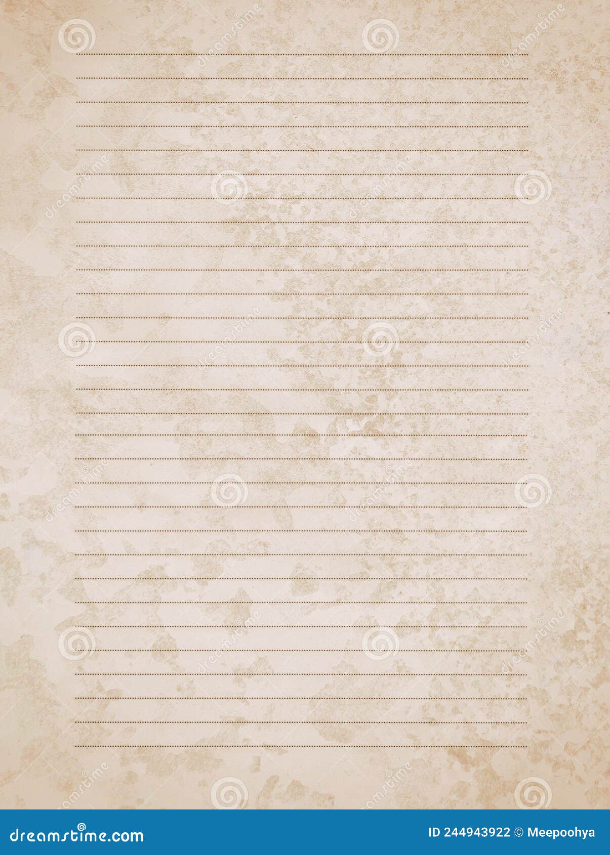 Old Notebook Paper that is Empty and Moldy Stock Photo - Image of ...