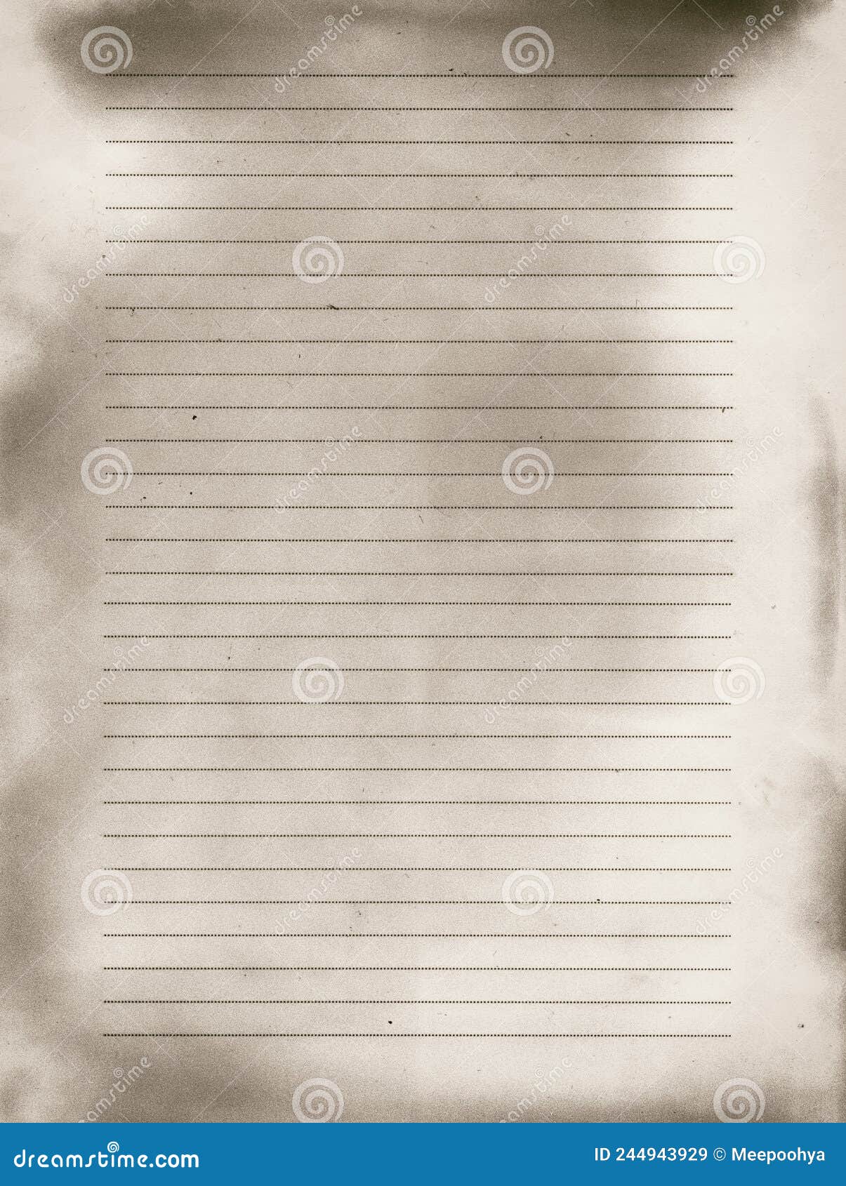 Old Notebook Paper that is Empty and Moldy Stock Image - Image of ...