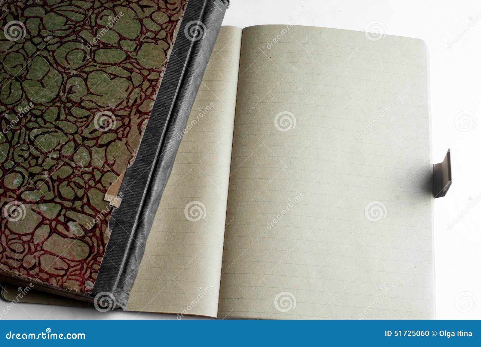 Old Notebook S Cover with Opened Copybook Isolated on White Stock Photo ...