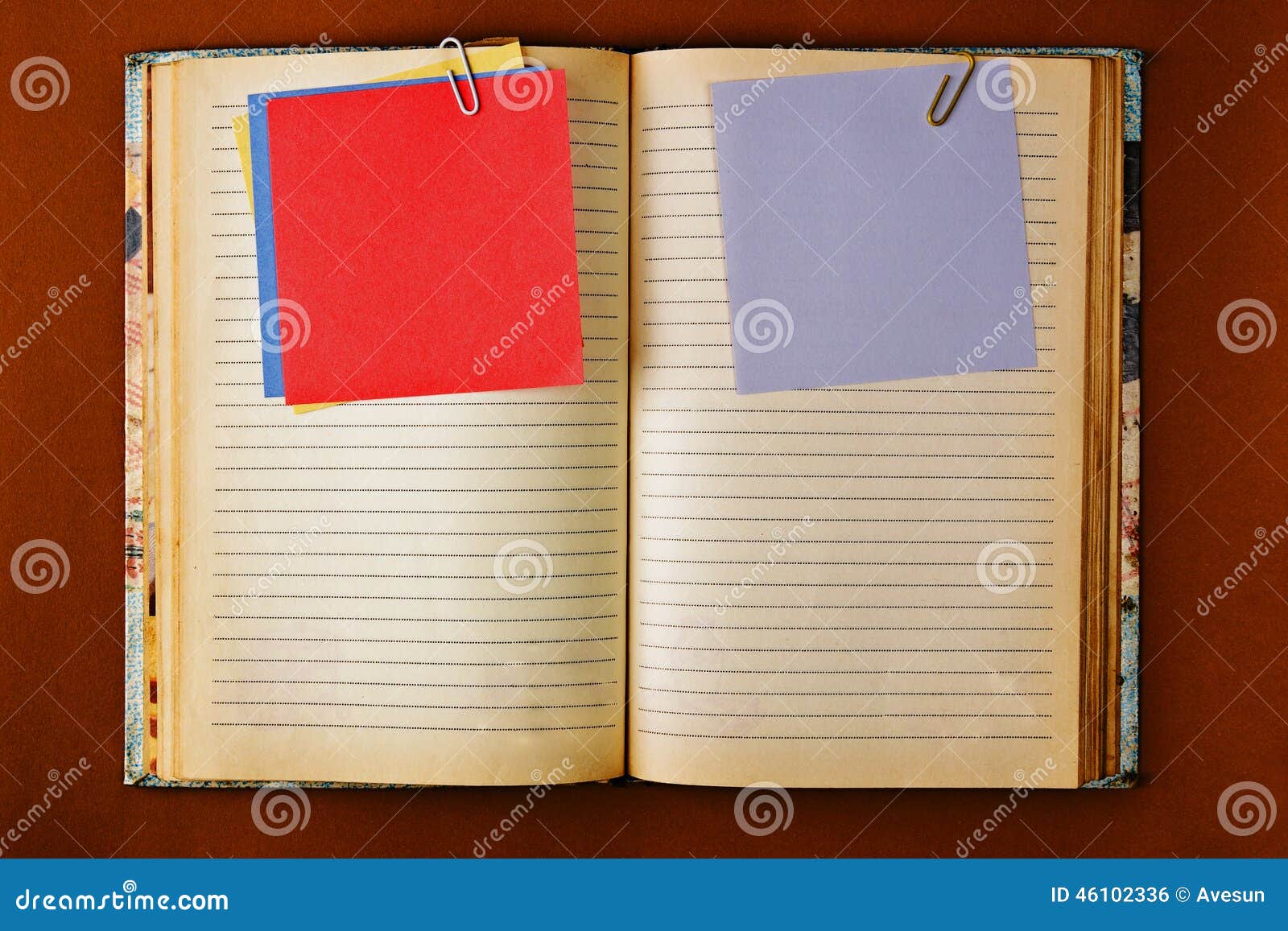 Old Notebook with Stained Pages Design Stock Photo - Image of bind ...