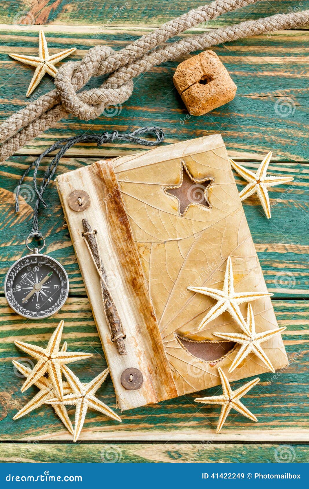 Old notepad with seashells stock image. Image of notepad - 41422249