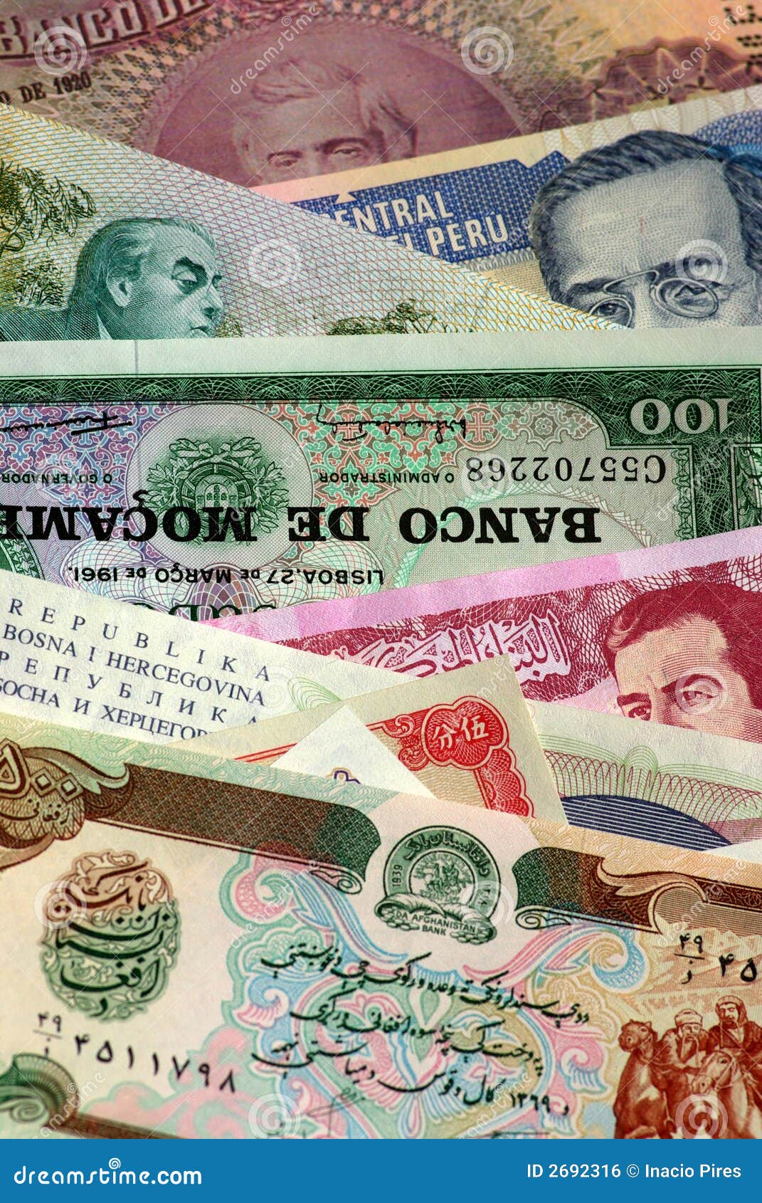 Old notes of the world stock photo. Image of monies, escudo - 2692316