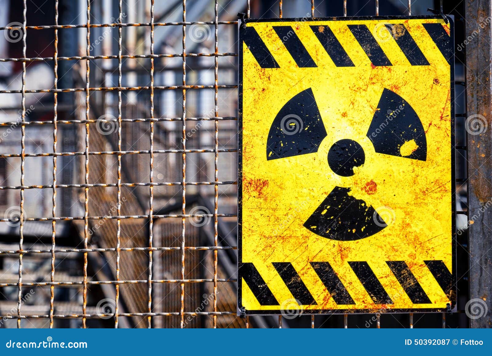 Old nuclear warning sign stock image. Image of risk, scratched - 50392087