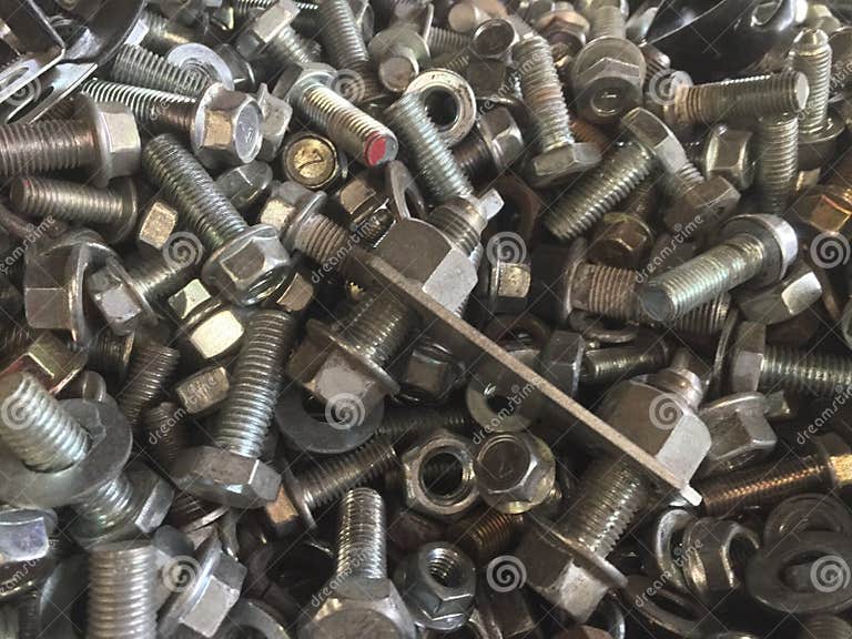 Old nut and bolts stock photo. Image of metal, build - 251838182