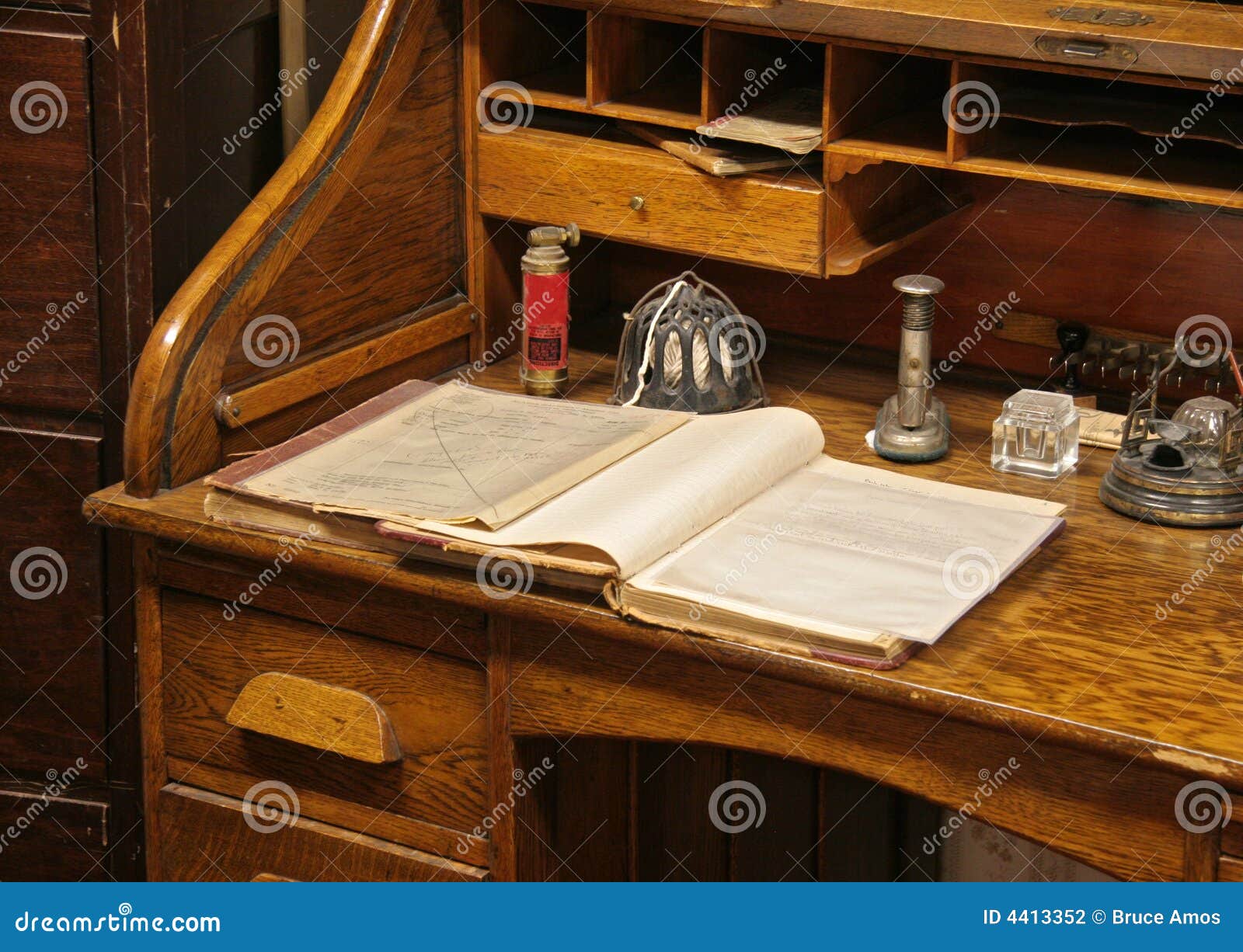 Old oak desk stock photo. Image of history, open, vintage - 4413352