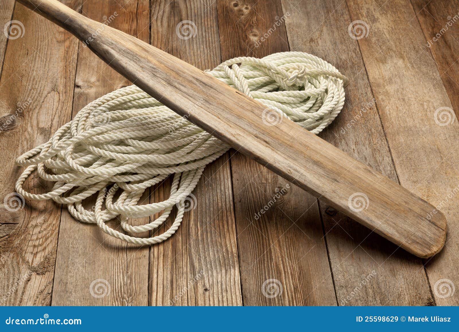Old oar and rope coil stock image. Image of white, rope - 25598629