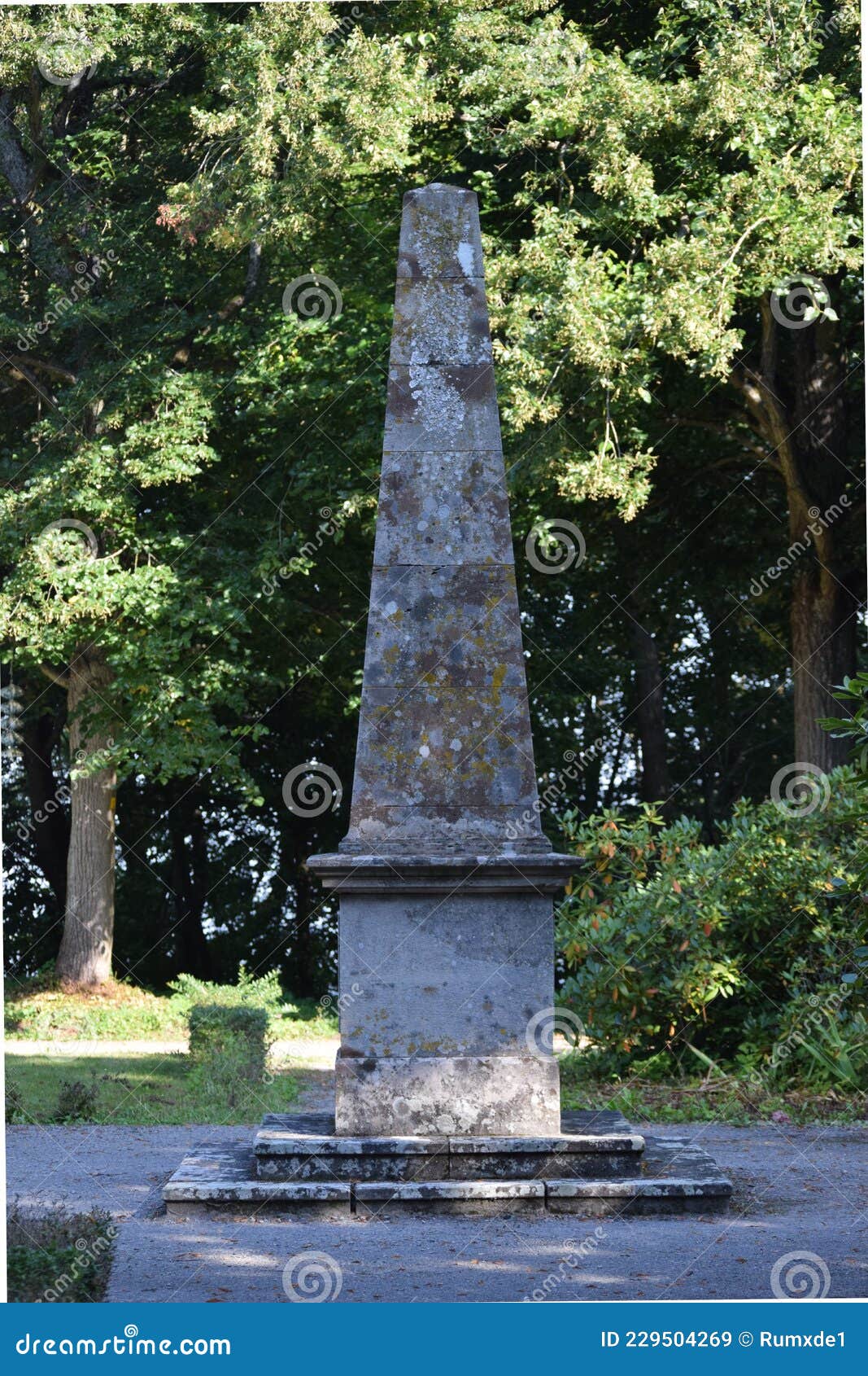 Old Obelisk in a Park stock image. Image of pillar, tapered - 229504269
