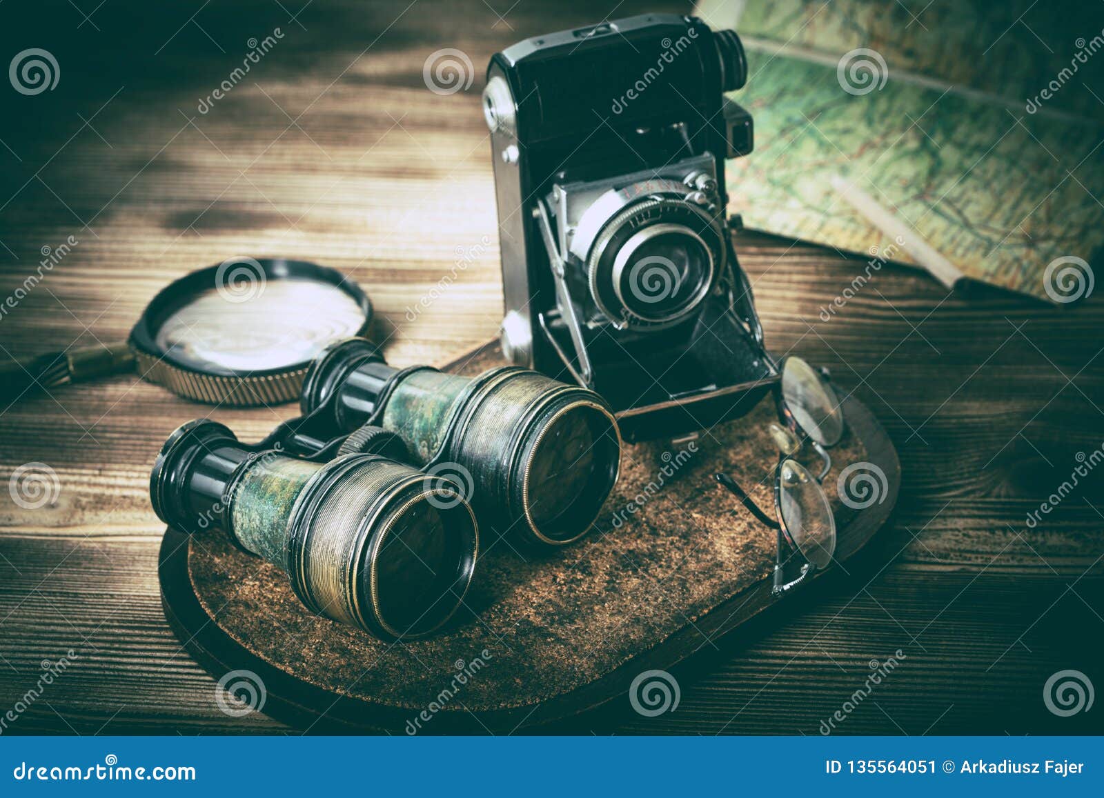 Old objects with lenses stock image. Image of lens, glasses - 135564051