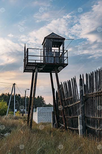 Old Observation Tower in Abandoned Soviet Russian Prison Complex Stock ...