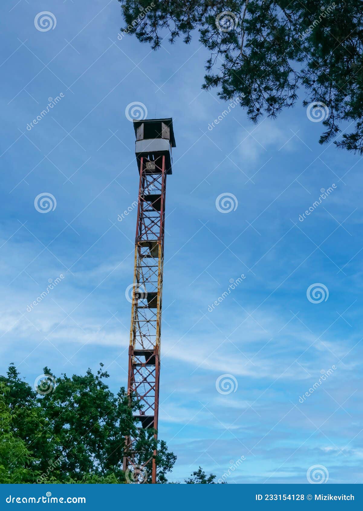 Abandoned Observation Tower on a Sunny Spring Day Stock Photo - Image ...