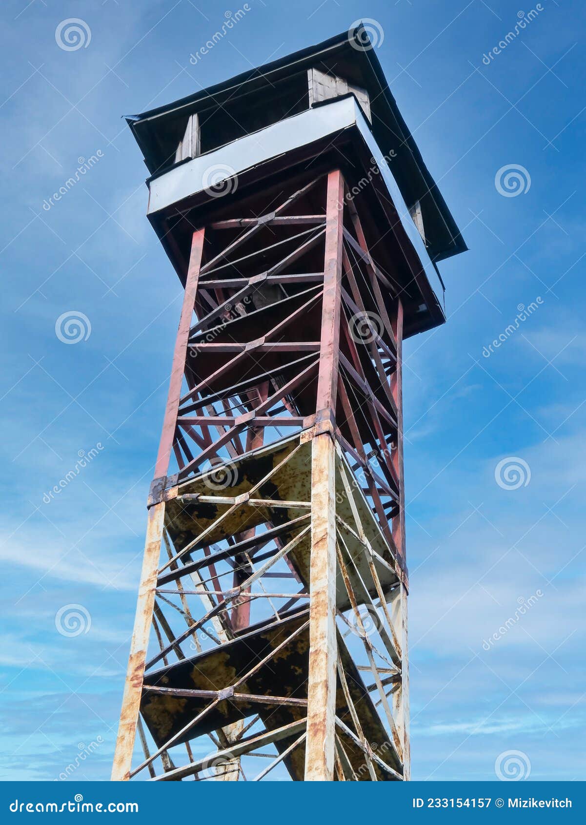 Abandoned Observation Tower on a Sunny Spring Day Stock Image - Image ...