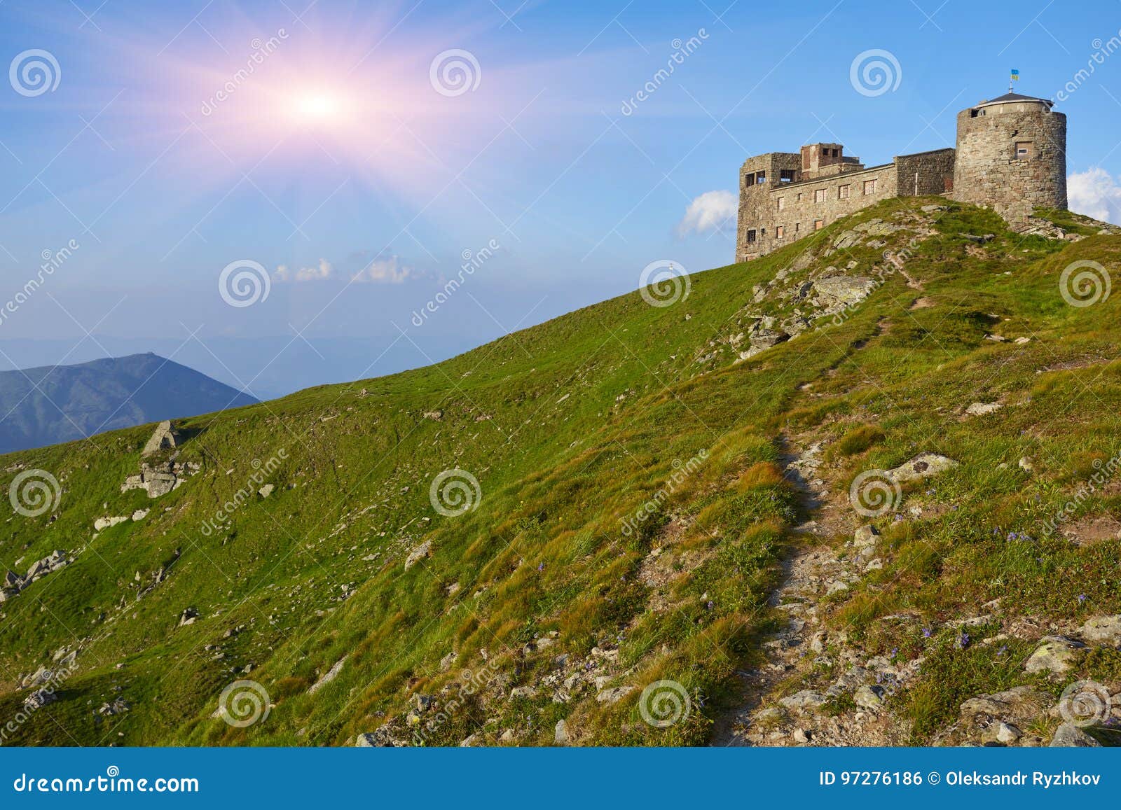 The Old Observatory on Mount Pip Ivan in Carpathians Stock Photo ...