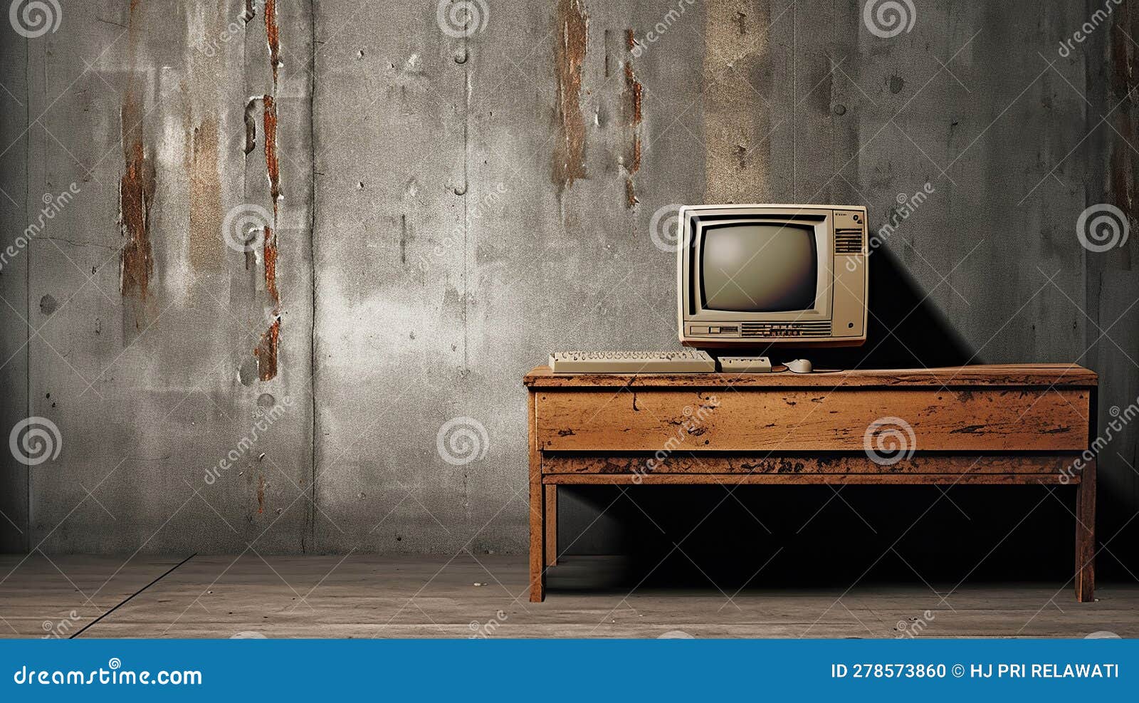 Old And Obsolete Computer Monitor On Office Table Stock Photo ...