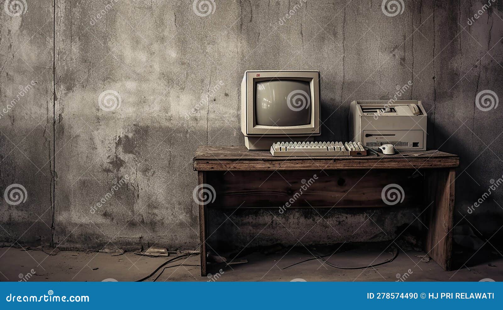 Old And Obsolete Computer Monitor On Office Table Stock Photo ...