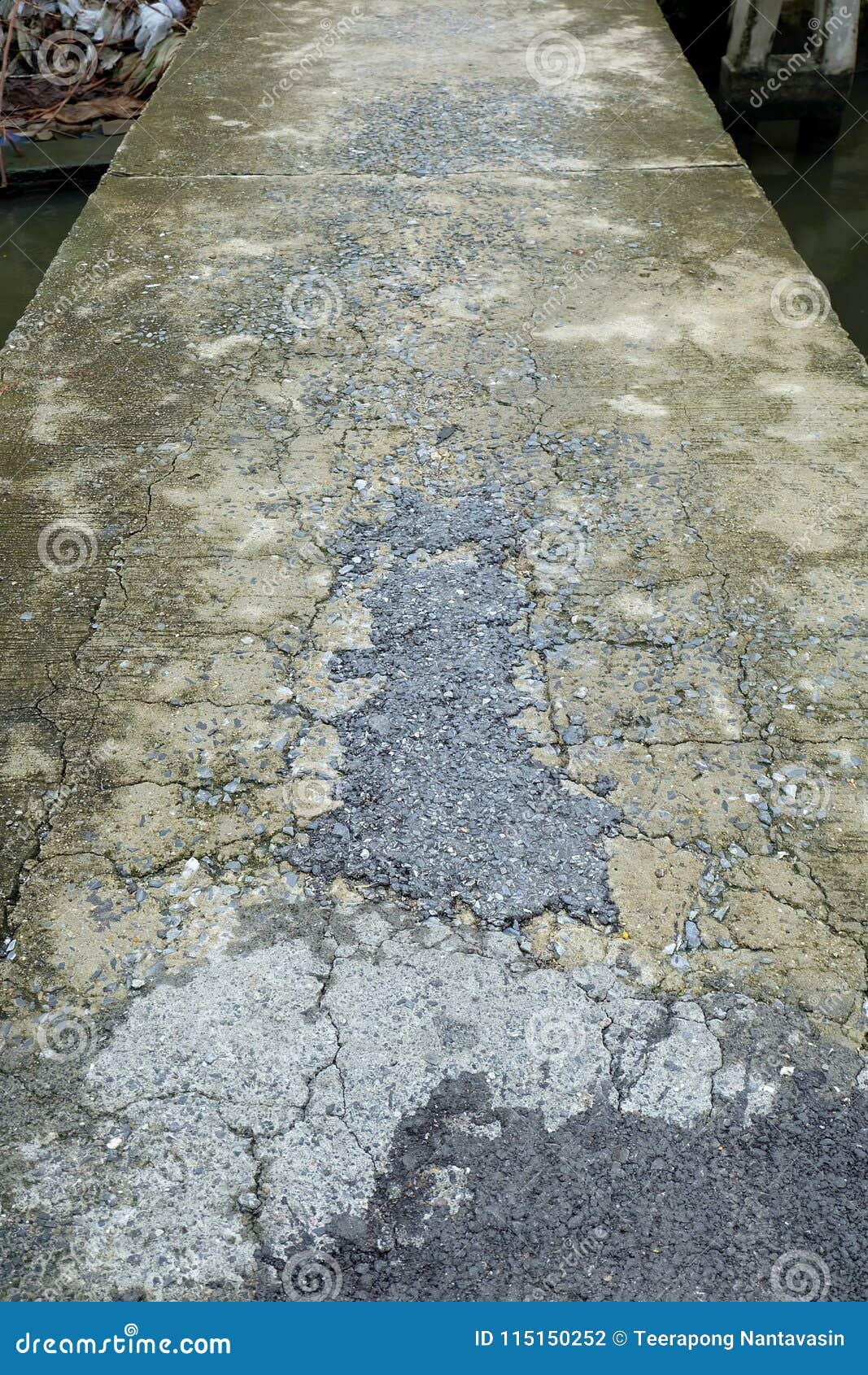 Old Broken Concrete Path Way. Stock Photo - Image of grunge, cement ...