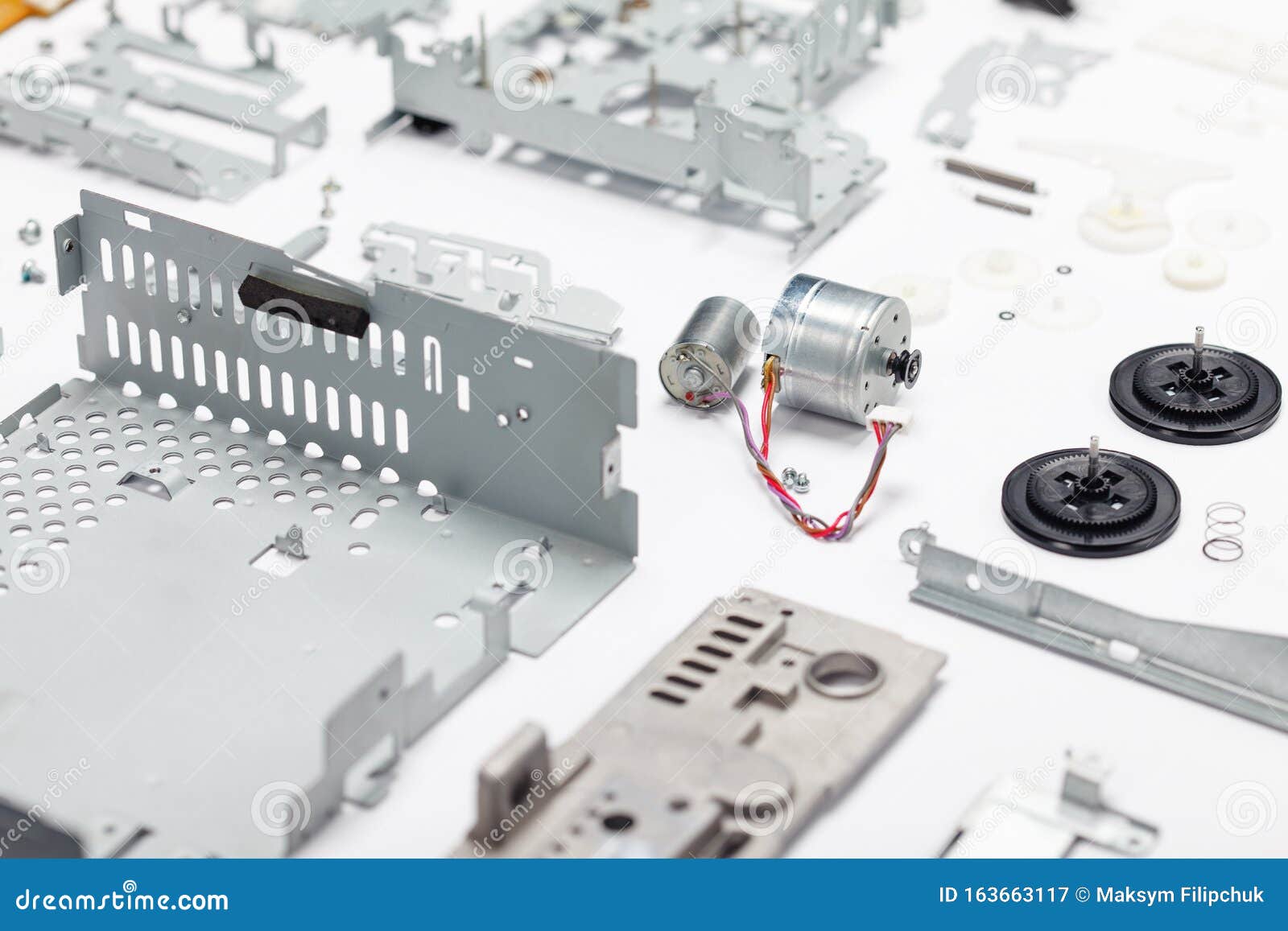 Old Obsolete Electronics Disassembled Stock Image - Image of industrial ...