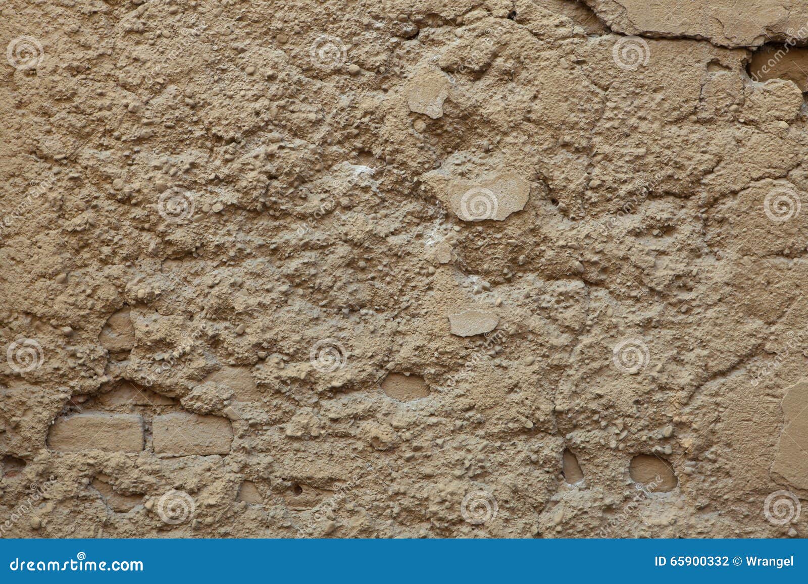 Old Ochre Painted Stucco Wall with Cracked Plaster. Background T Stock ...