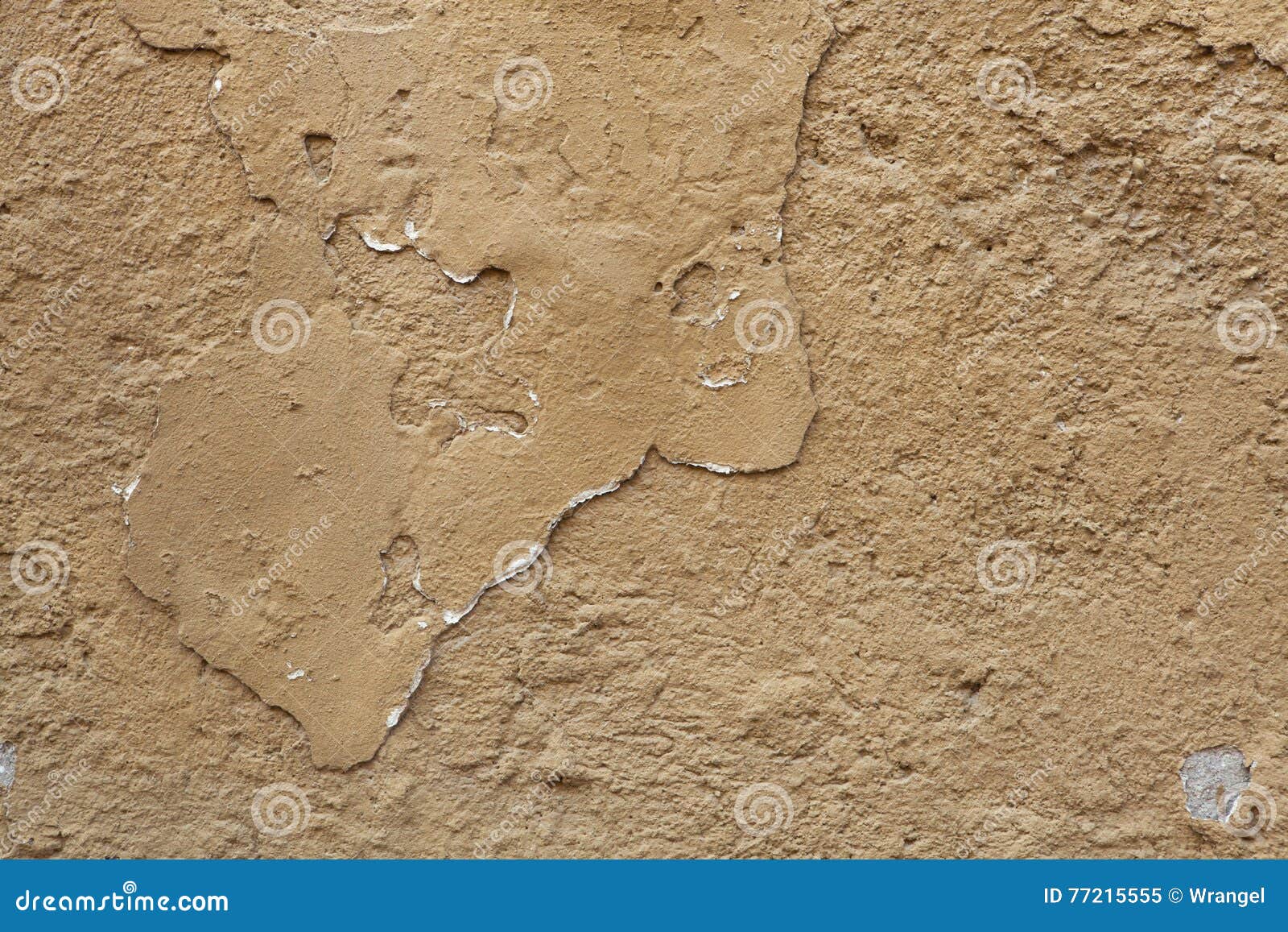 Old Ochre Painted Stucco Wall with Cracked Plaster. Background T Stock ...