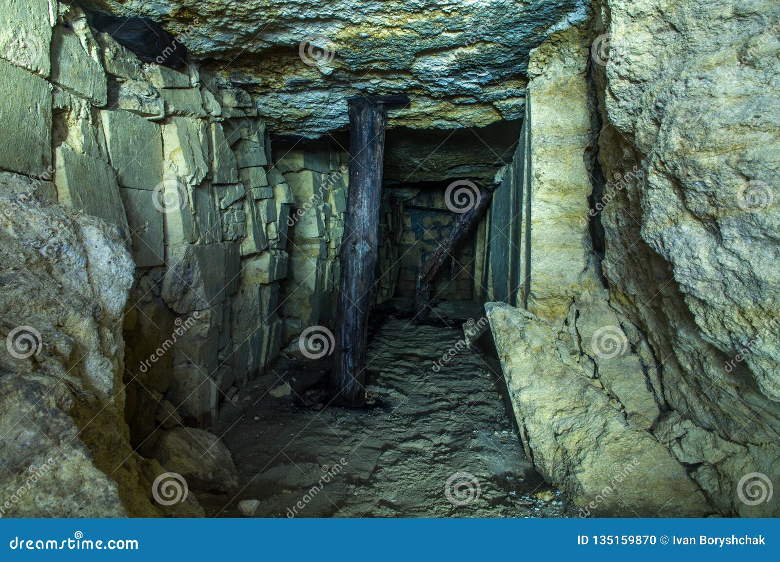 Old Odessa catacombs stock photo. Image of attraction - 135159870