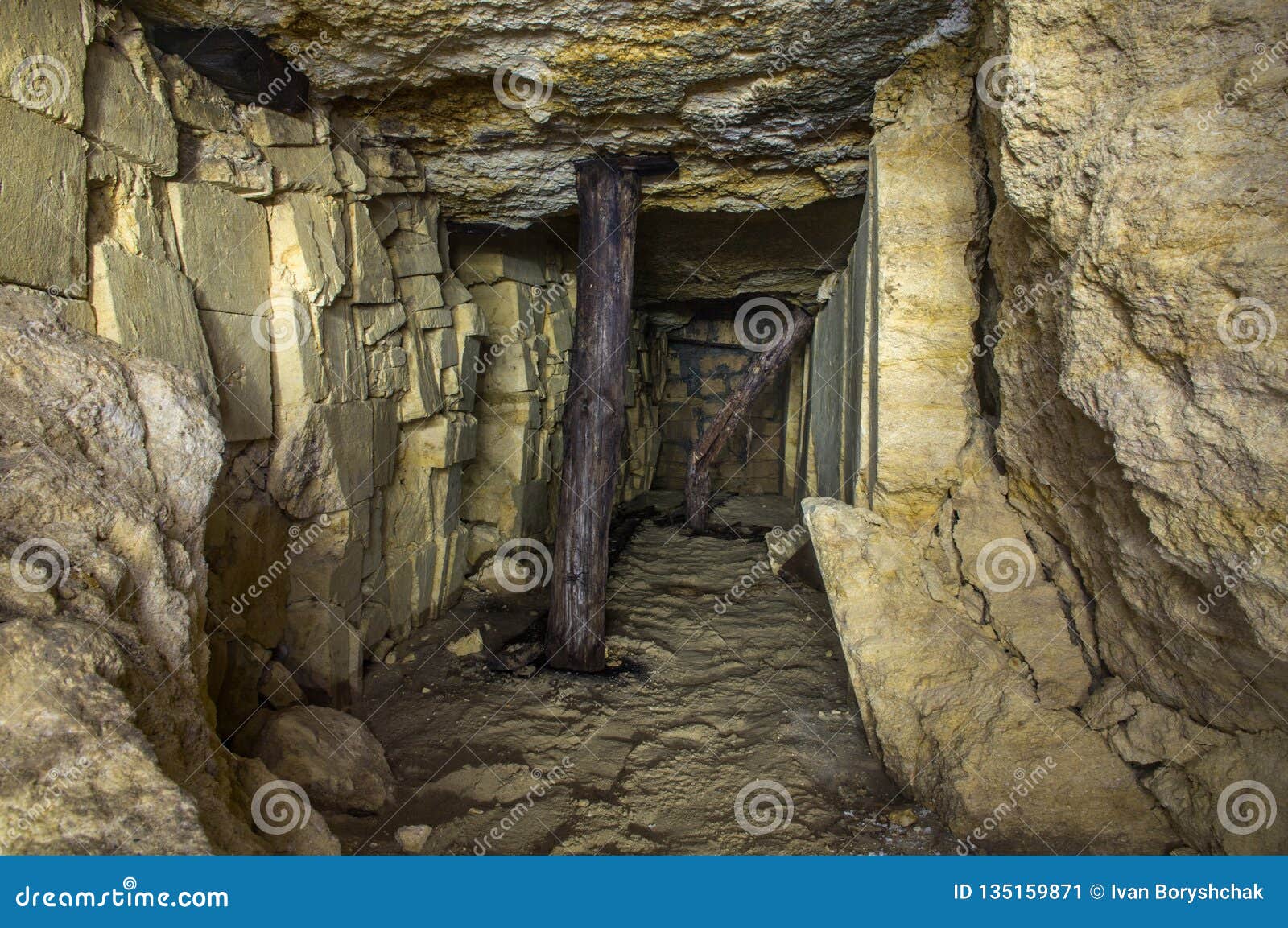 Old Odessa catacombs stock image. Image of cellar, factory - 135159871