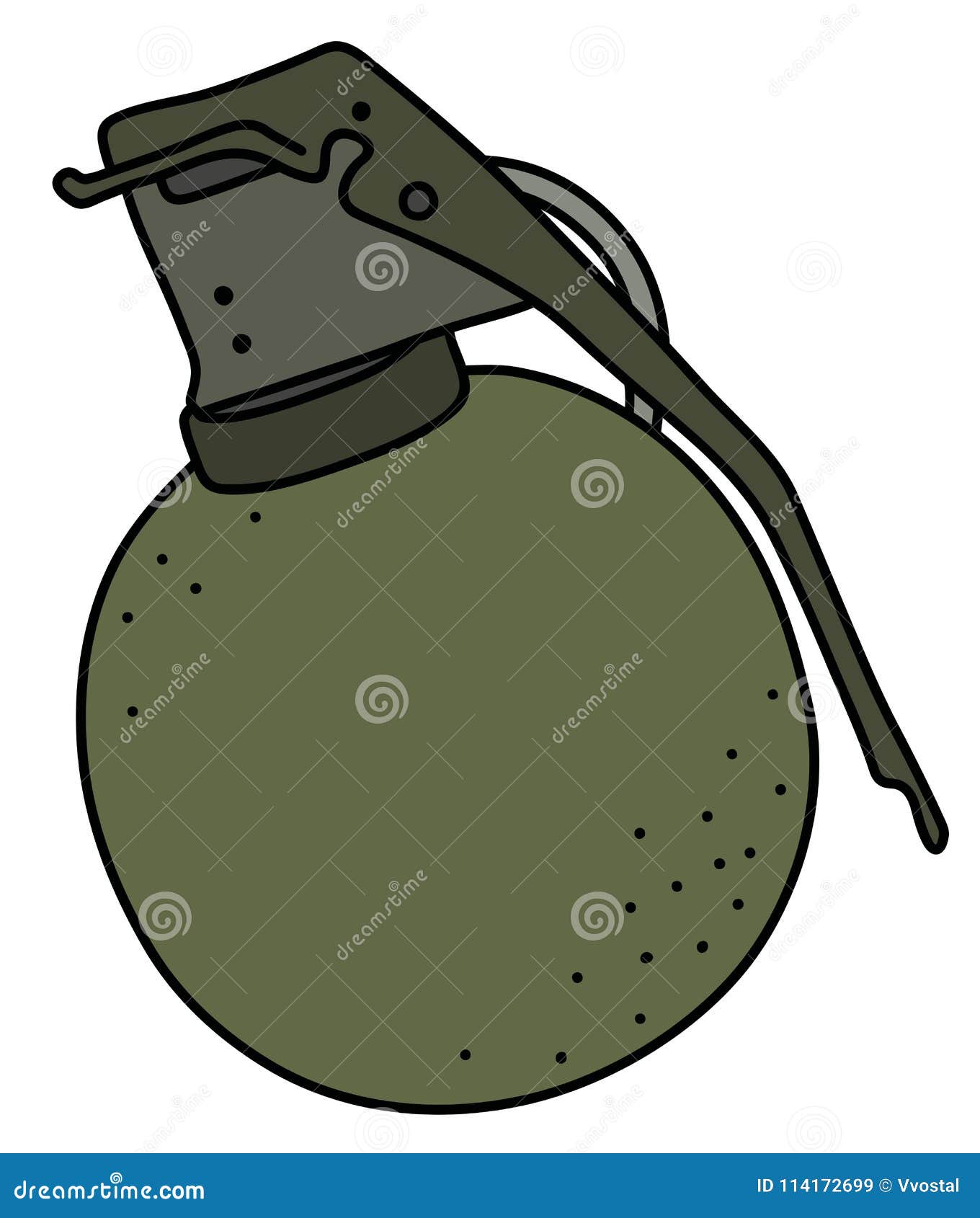 Hand Offensive Grenade, Military Ammunition Explosive Substance Concept ...