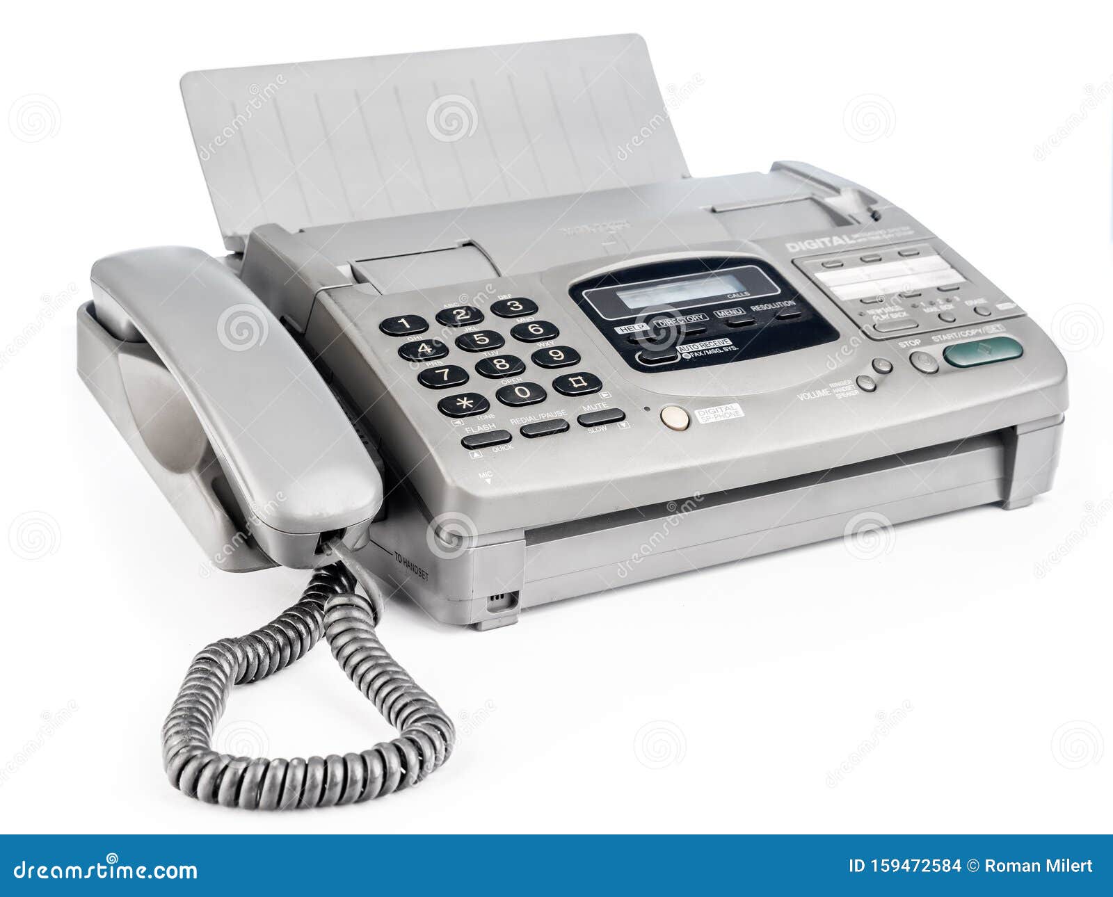 Old office fax machine stock photo. Image of outdated - 159472584