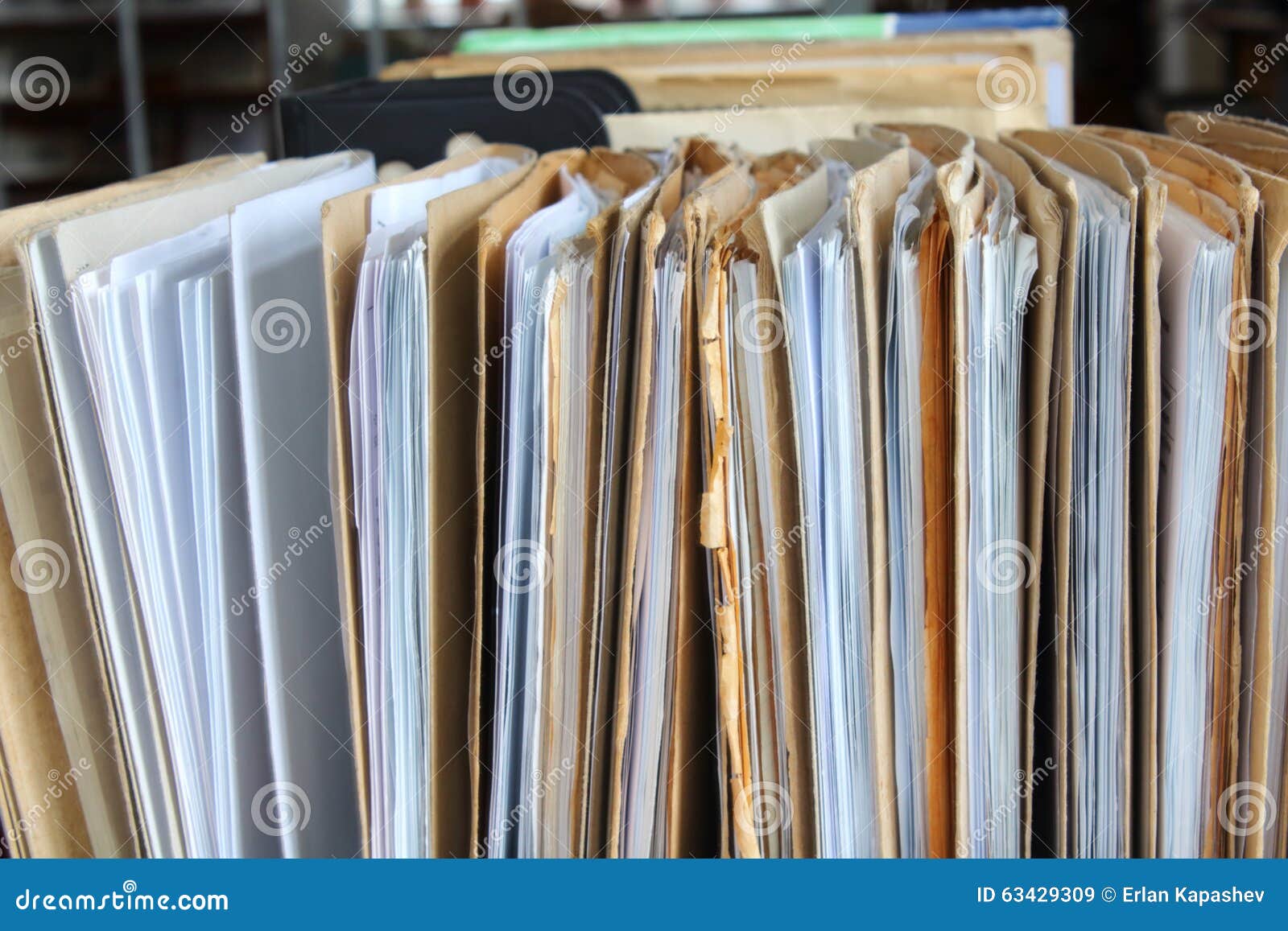 Old Office Files Series on Table Stock Image - Image of ledger, file ...