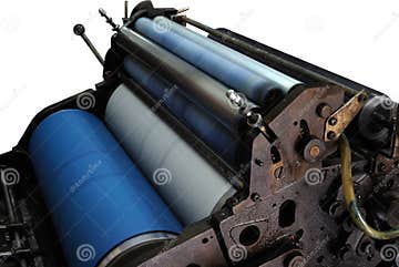 OLD OFFSET PRINTING MACHINE Stock Image - Image of roller, print: 14481249