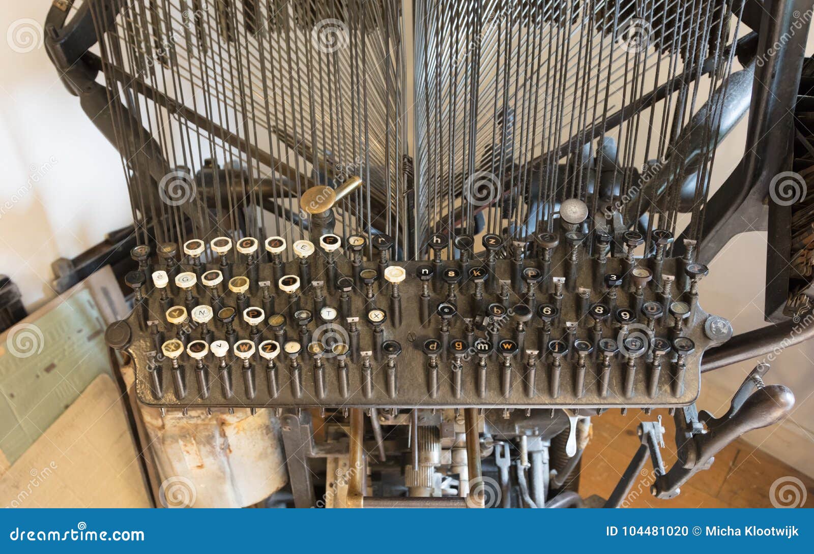 Old offset printing press stock photo. Image of metal - 104481020