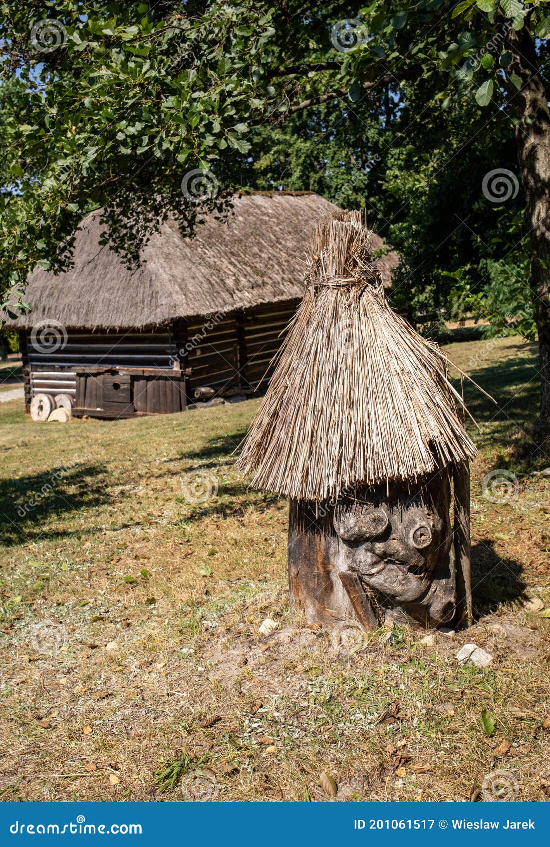 Old Og Hives Made of Trunks of Thick Trees. Stock Image - Image of ...