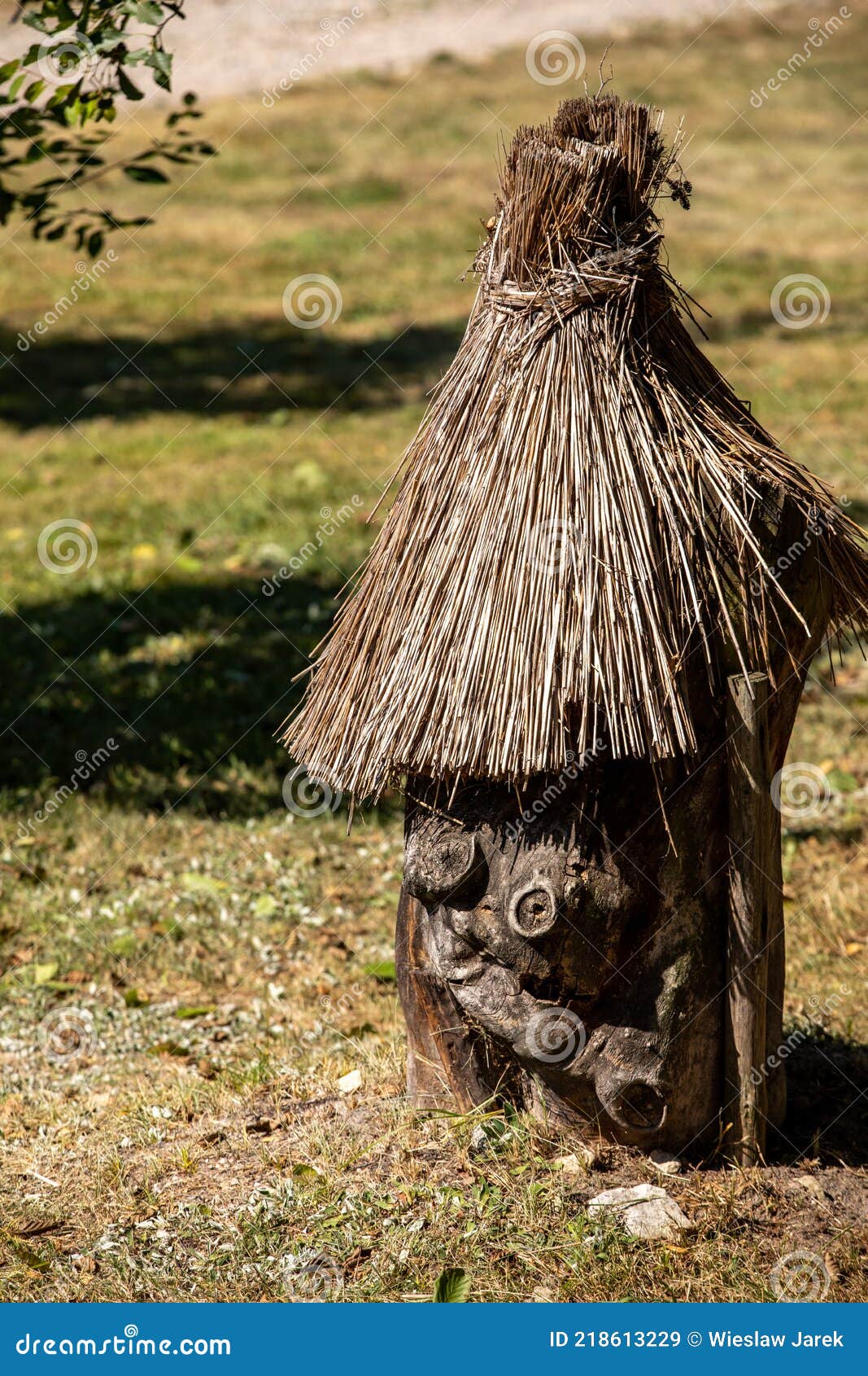 Old Og Hives Made of Trunks of Thick Trees. Stock Image - Image of ...