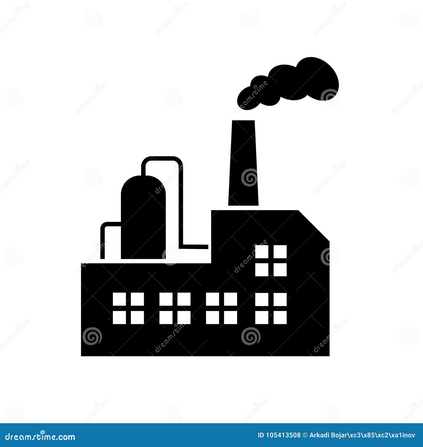 Old Oil Factory Vector Icon Stock Vector - Illustration of icons, heavy ...