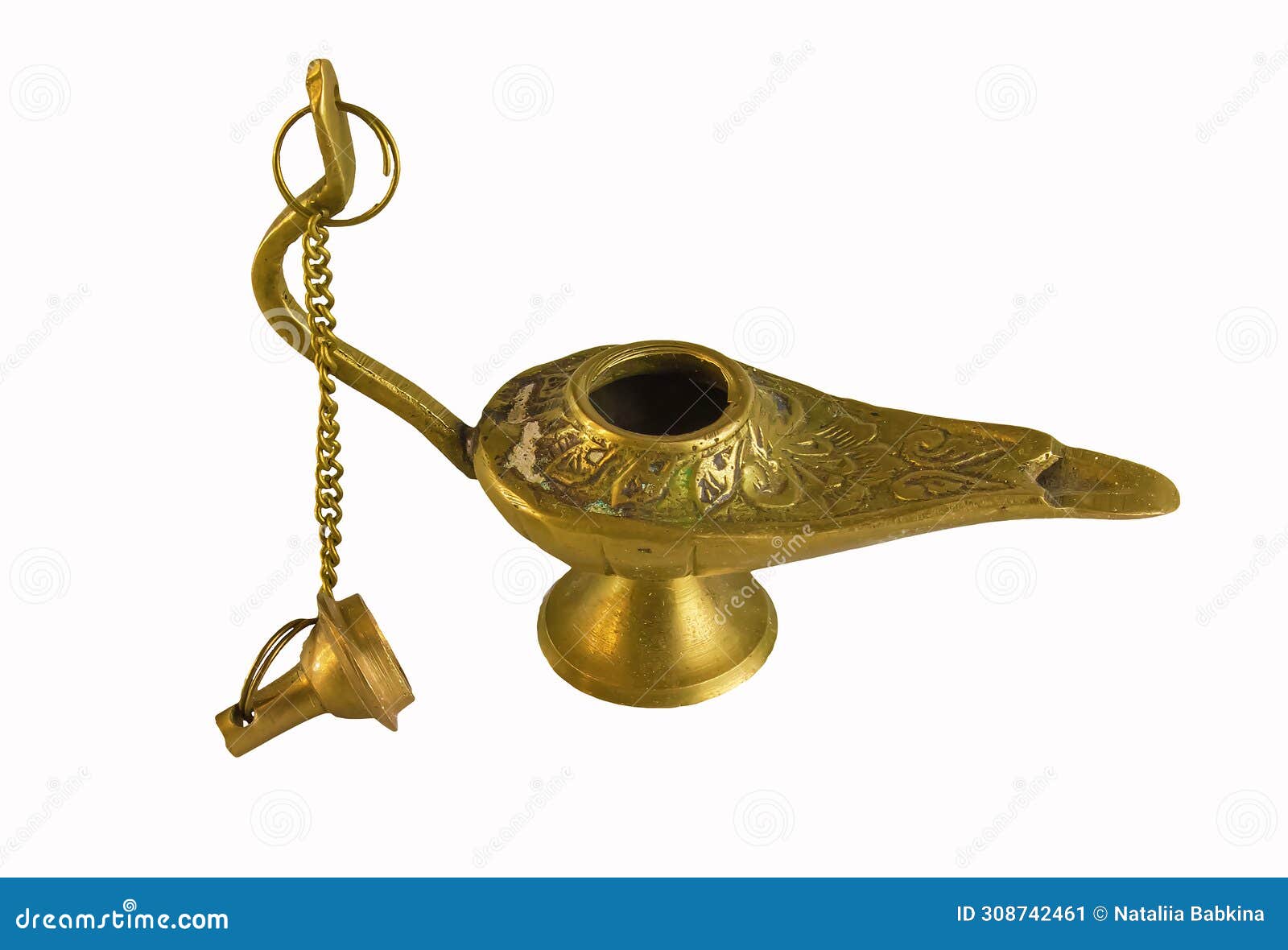 Old Oil Lamp from the Middle East on White Background Stock Image ...