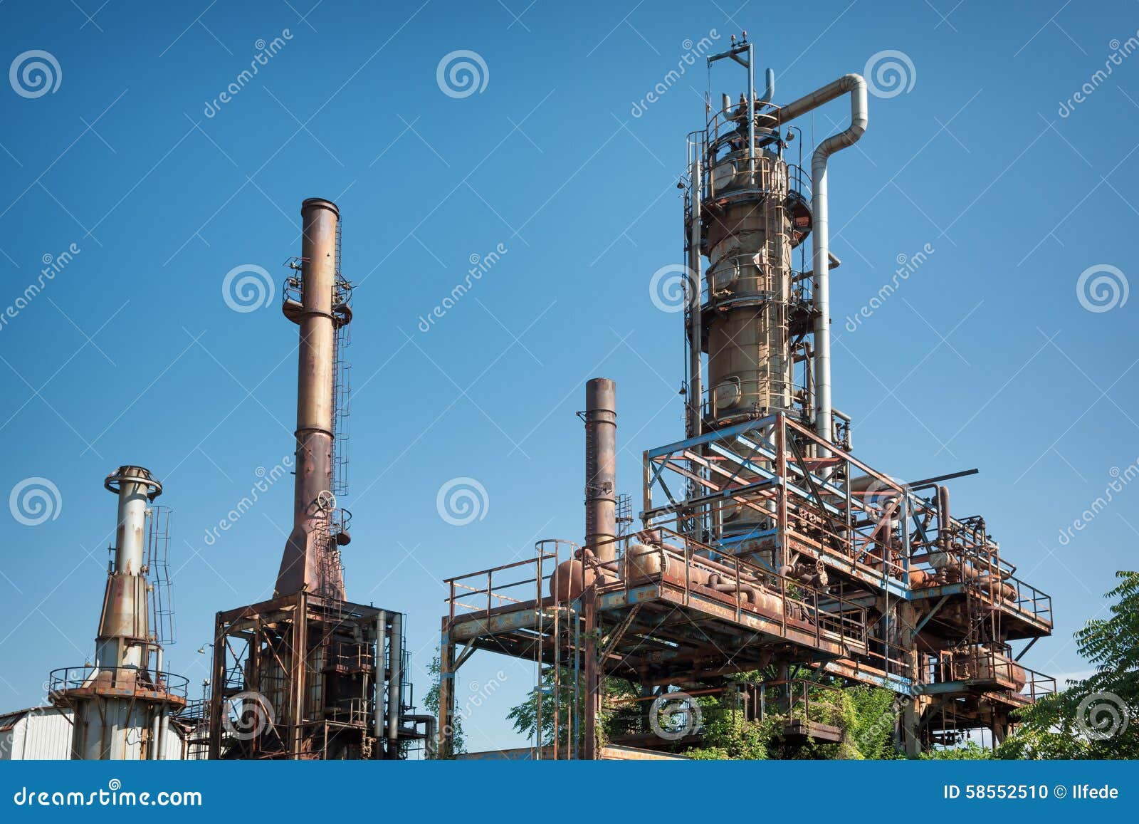 Old oil refinery stock photo. Image of toxic, engineering - 58552510