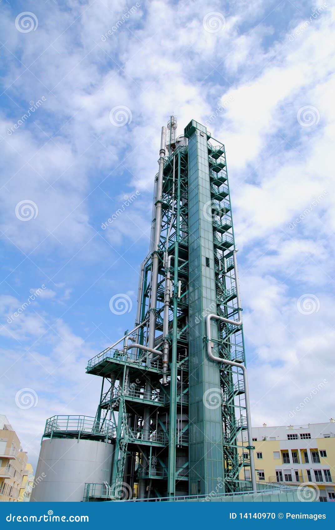 Old oil refinery tower stock photo. Image of petrol, economy - 14140970