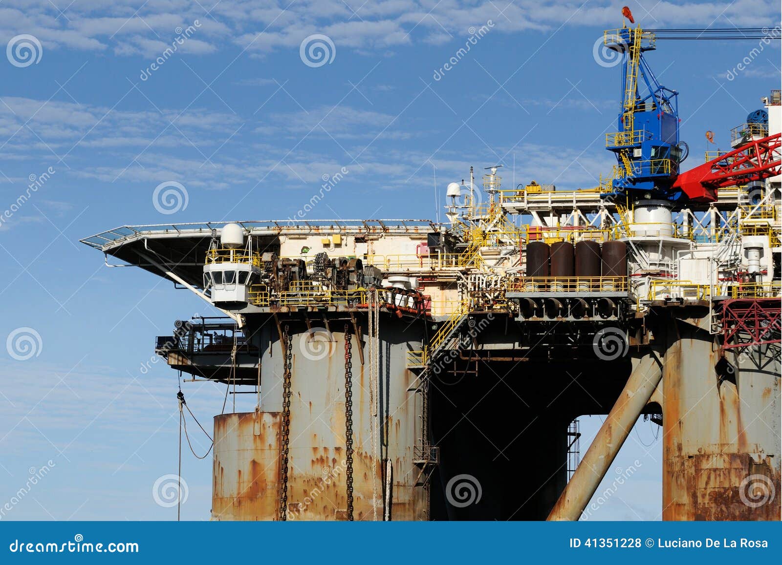 Old oil rig in harbor stock photo. Image of drill, ocean - 41351228