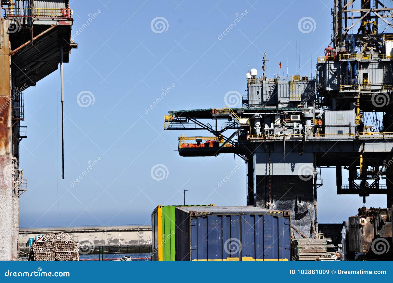 Oil platform out of order stock image. Image of chemical - 102881009