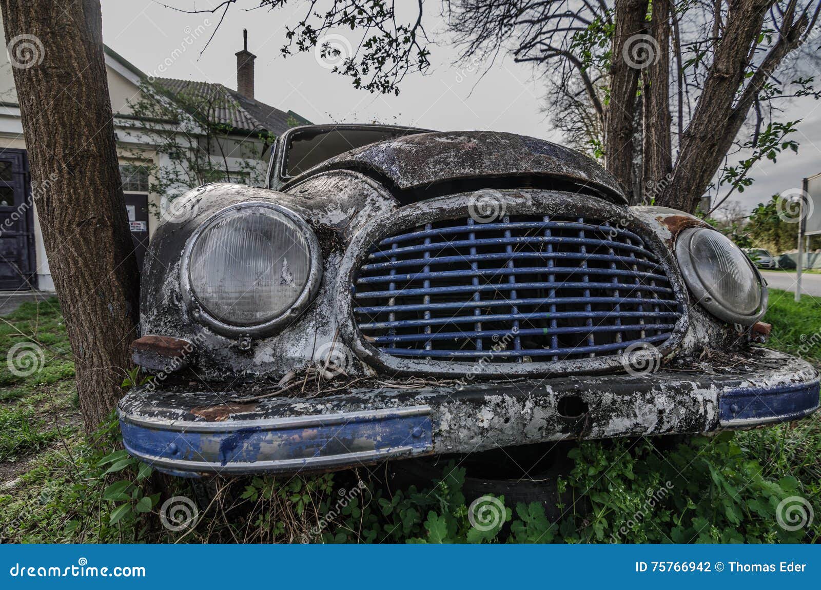 Old oldtimer front view stock photo. Image of kilometer - 75766942