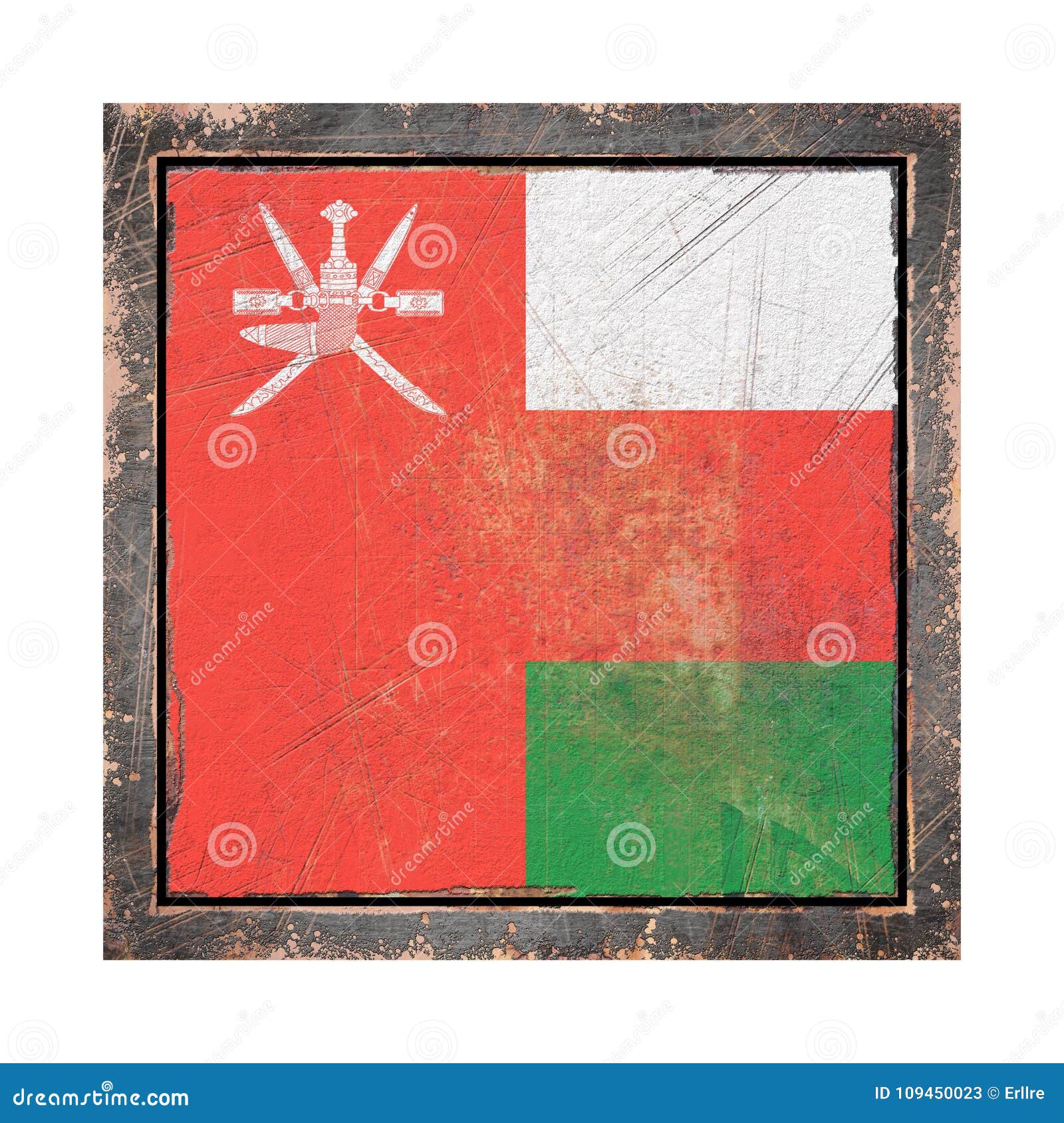 Old Oman flag stock illustration. Illustration of frame - 109450023