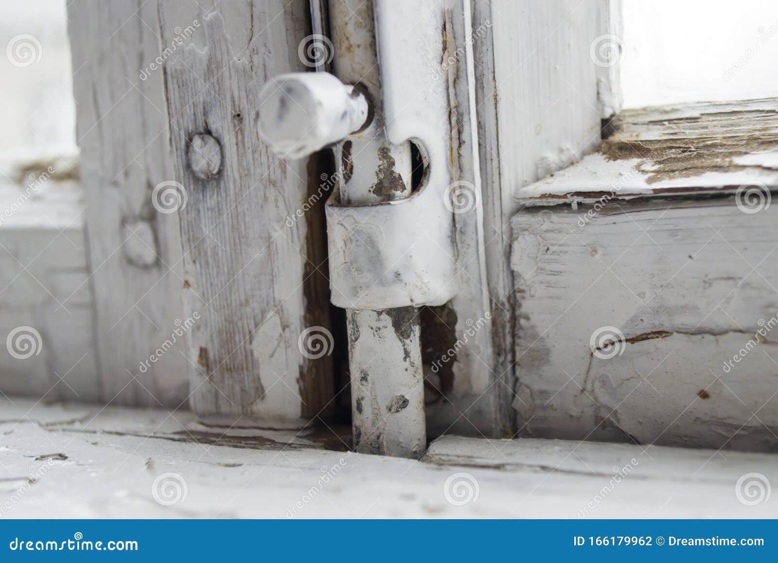 Old Once Painted White Window Stock Photo - Image of doorway ...